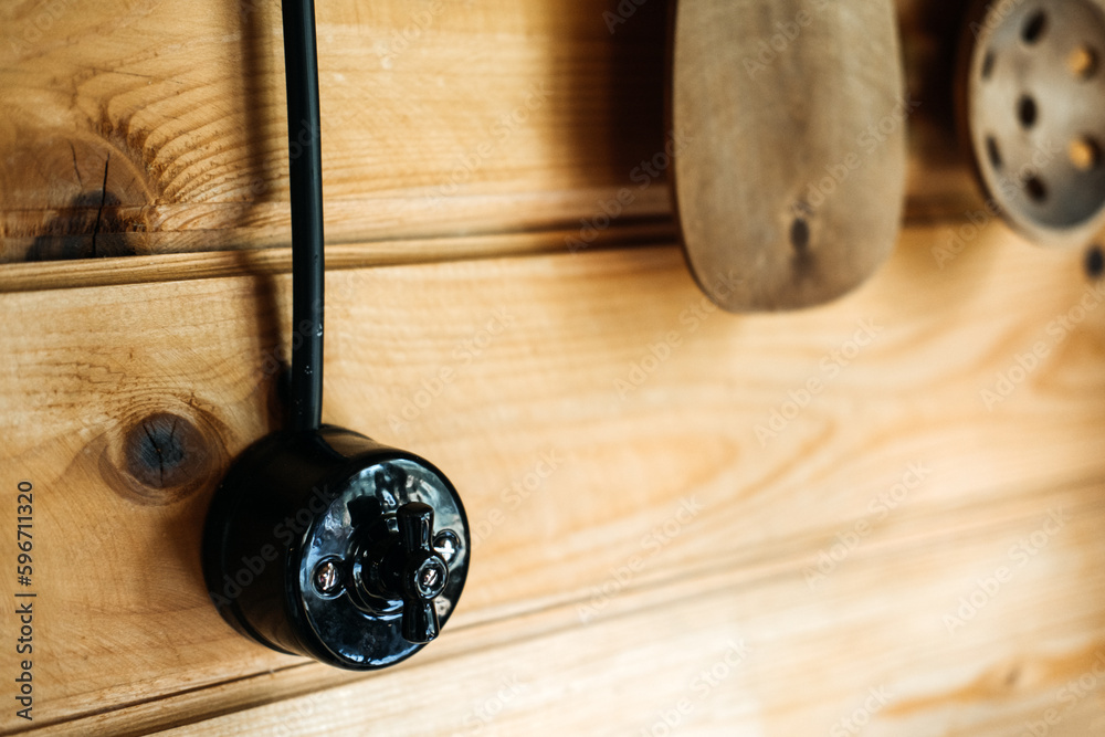 External electrical wiring in a wooden house. Safe Installation of ...