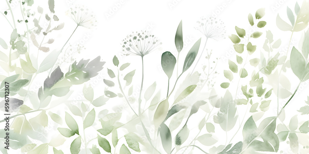 Delicate watercolor botanical digital paper floral background in soft ...