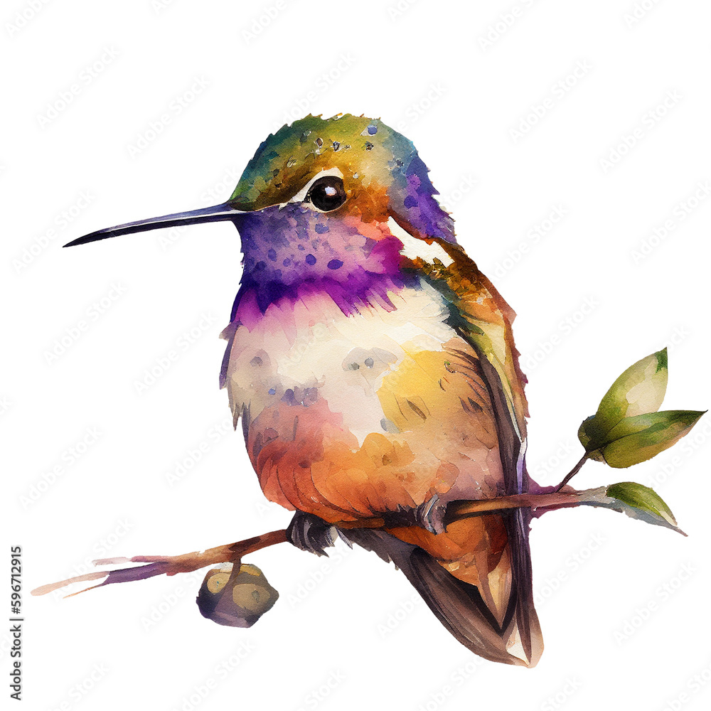 Hummingbird Watercolor Clipart, Hummingbird Clipart Stock Illustration ...