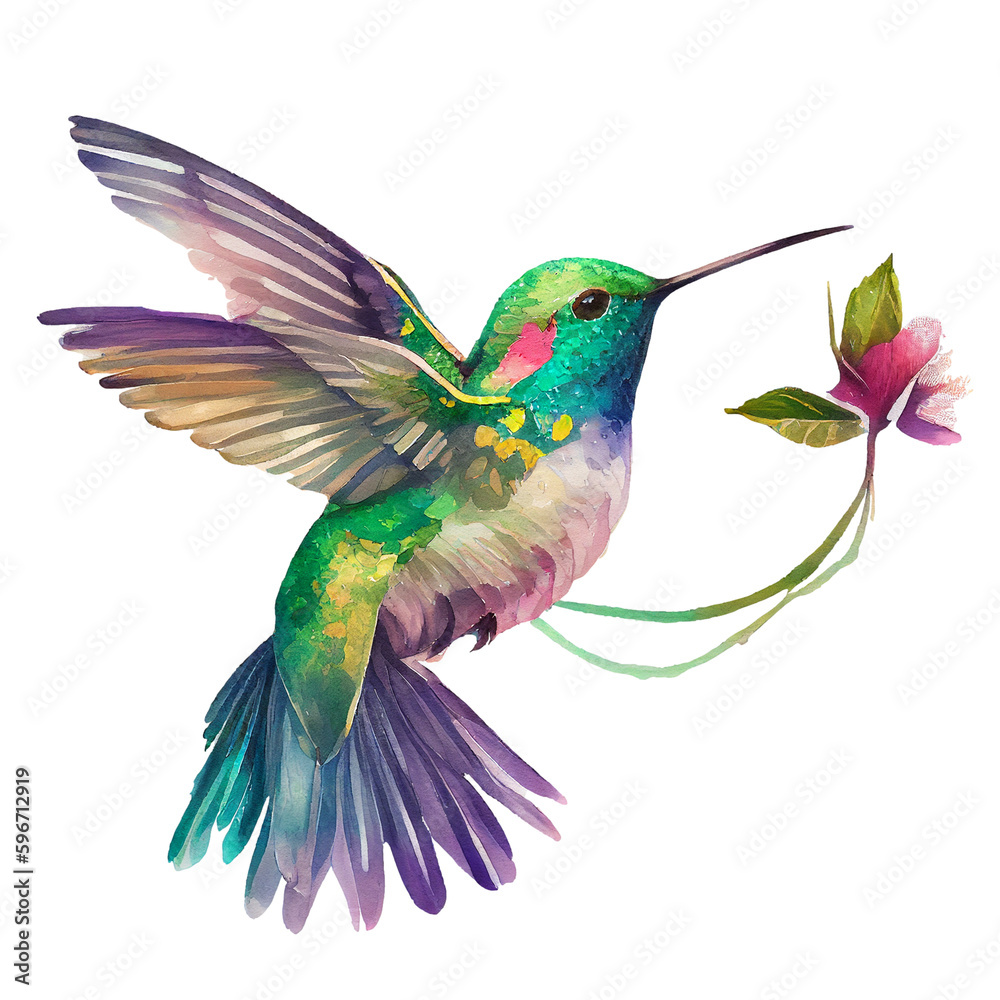 Hummingbird Watercolor Clipart, Hummingbird Clipart Stock Illustration ...