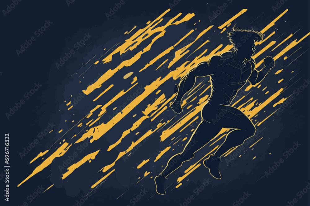 Running Man. Sports background with a running man. Abstract sports ...