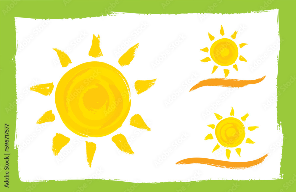 Set of yellow solar icons isolated on white background. Sun, Sunset ...