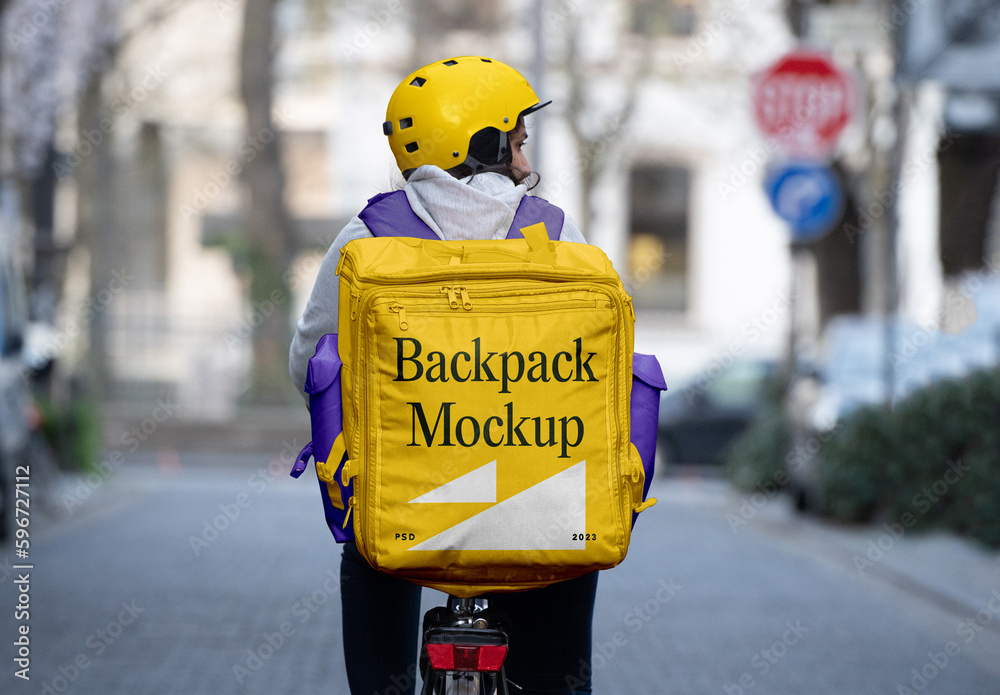 Delivery Backpack Mockup Stock Template | Adobe Stock
