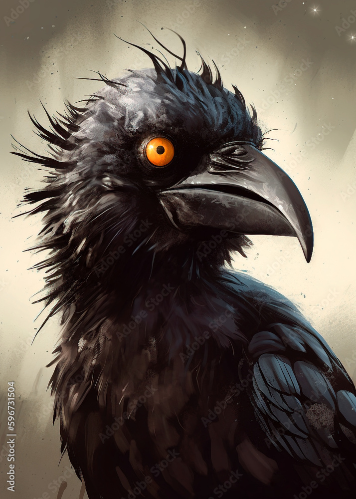 Portrait de corbeaux Stock Illustration | Adobe Stock