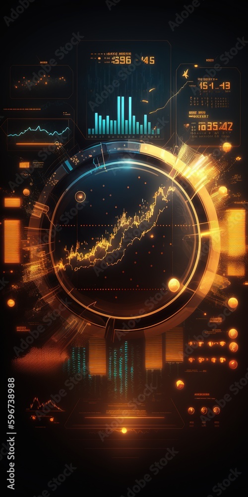 Generative AI, stock market chart lines, financial graph on technology ...