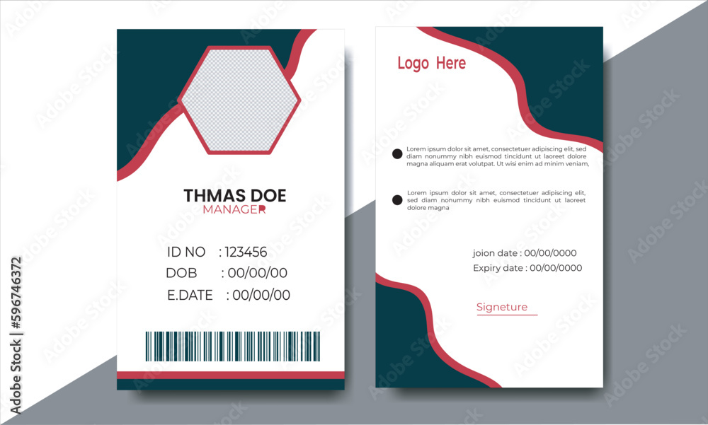 corporate Modern and simple business office id card design bundle ...