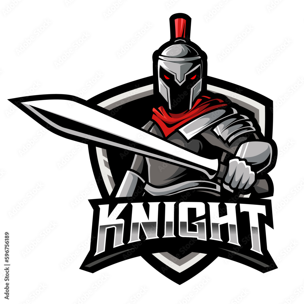 Modern professional knights logo design template Stock Vector | Adobe Stock