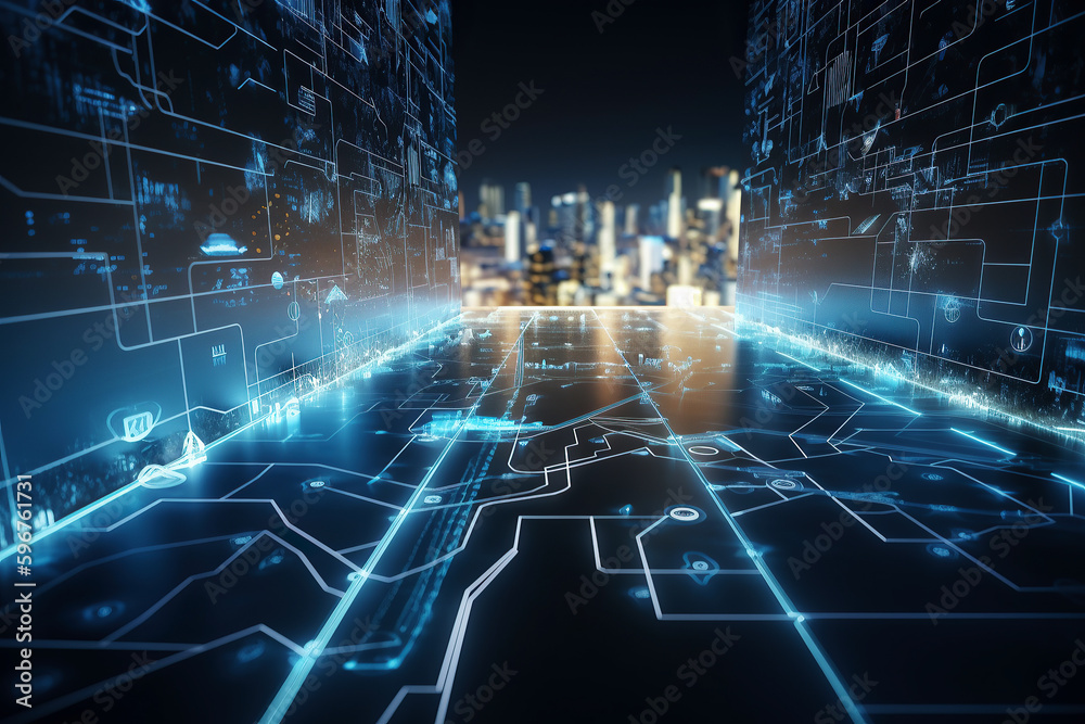 Ai generated illustration of IT roadmap modern technology and ...