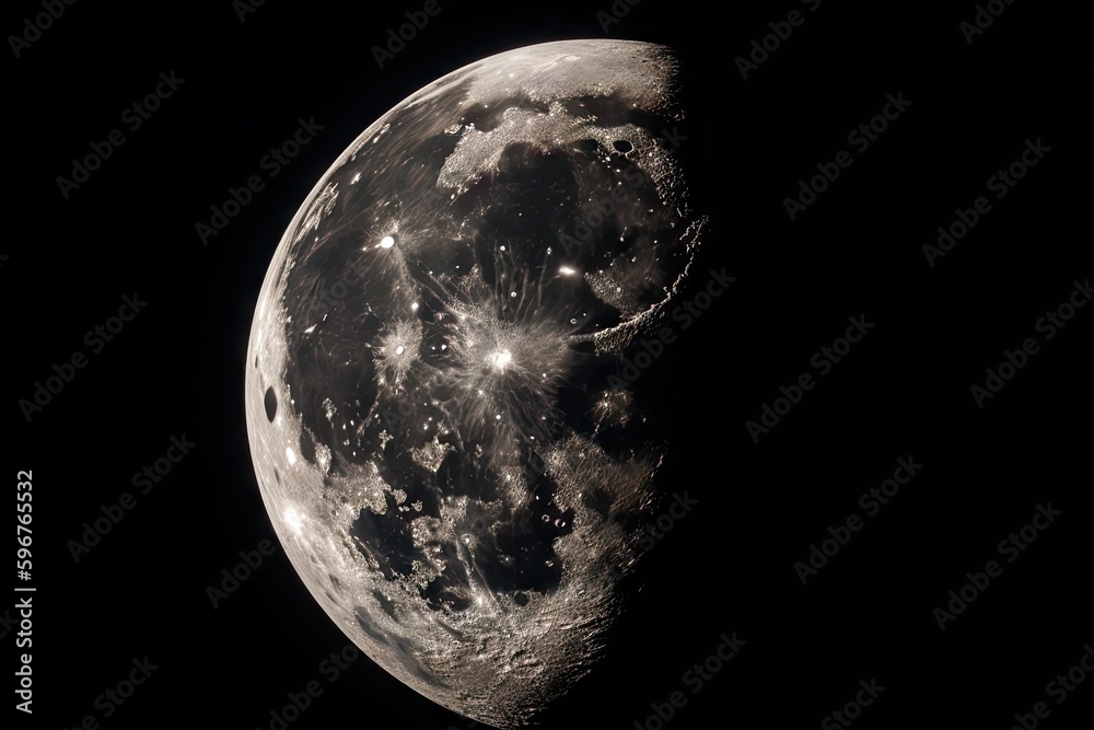 close-up of the moon, with its surface and craters visible during ...