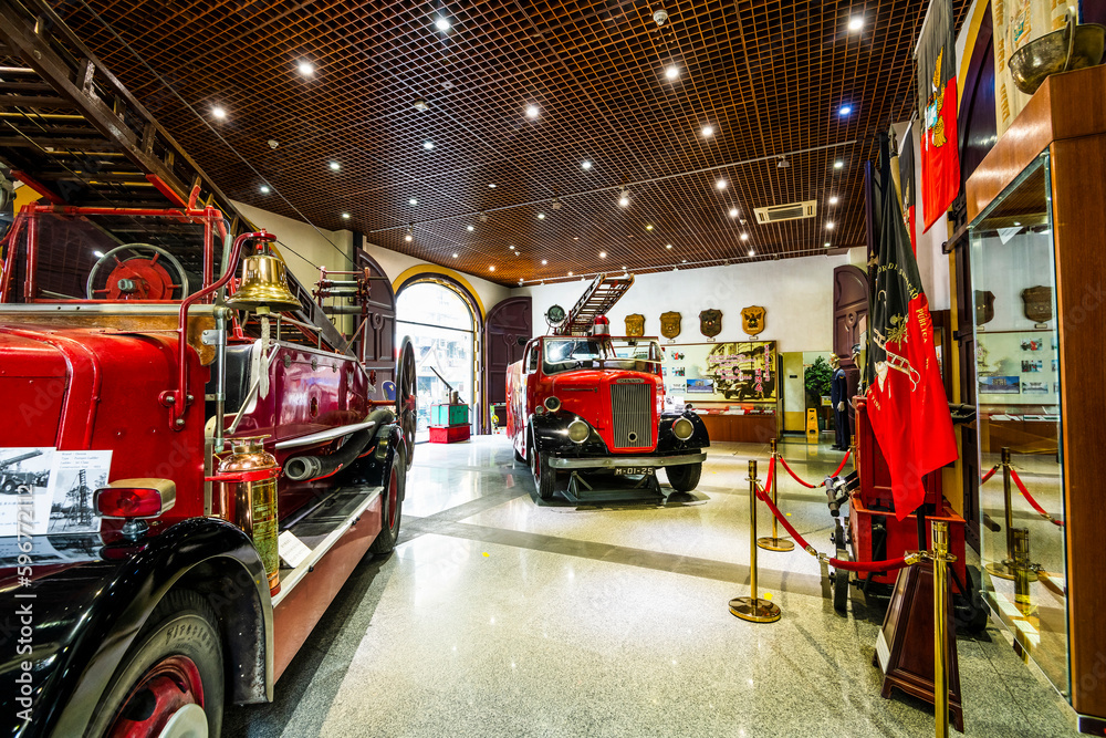 Macau- September 18, 2019: The interior view of the Fire Services ...
