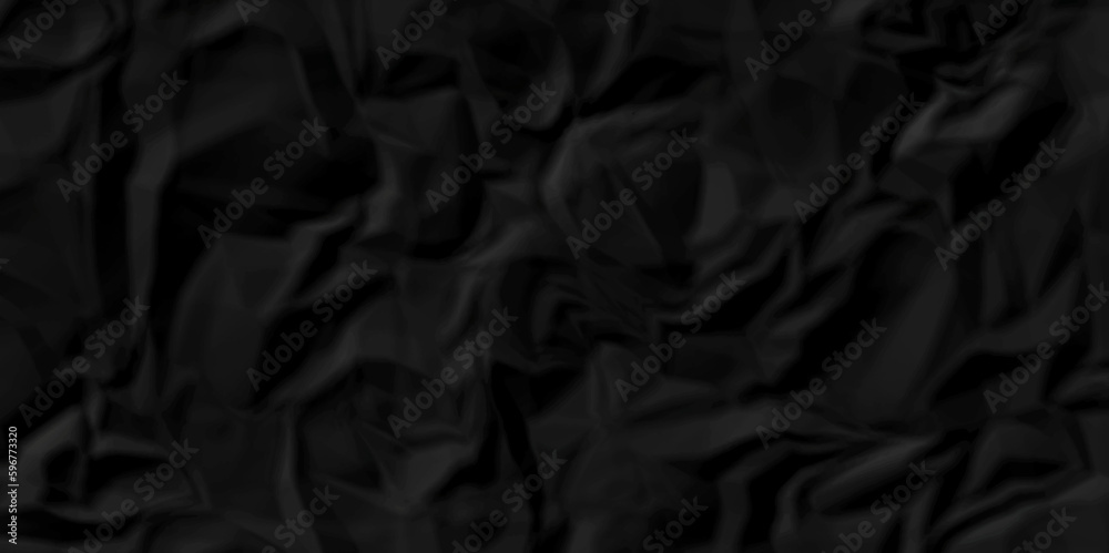 Black fabric texture and Crumpled black paper. Textured crumpled black ...