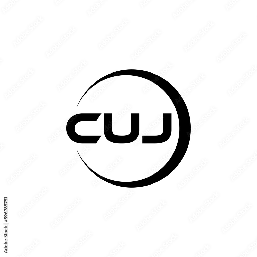 CUJ letter logo design with white background in illustrator, cube logo ...