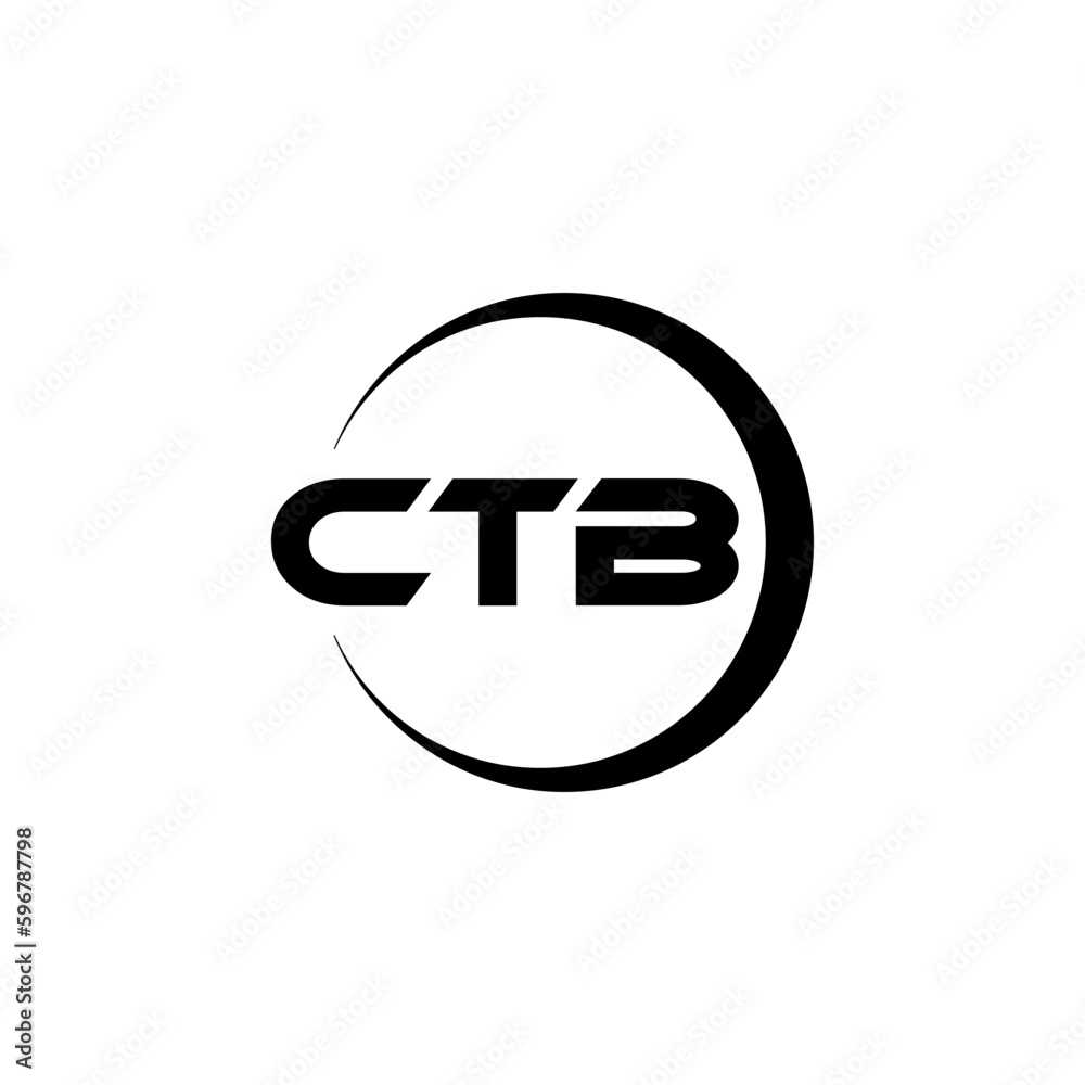 Vetor do Stock: CTB letter logo design with white background in ...