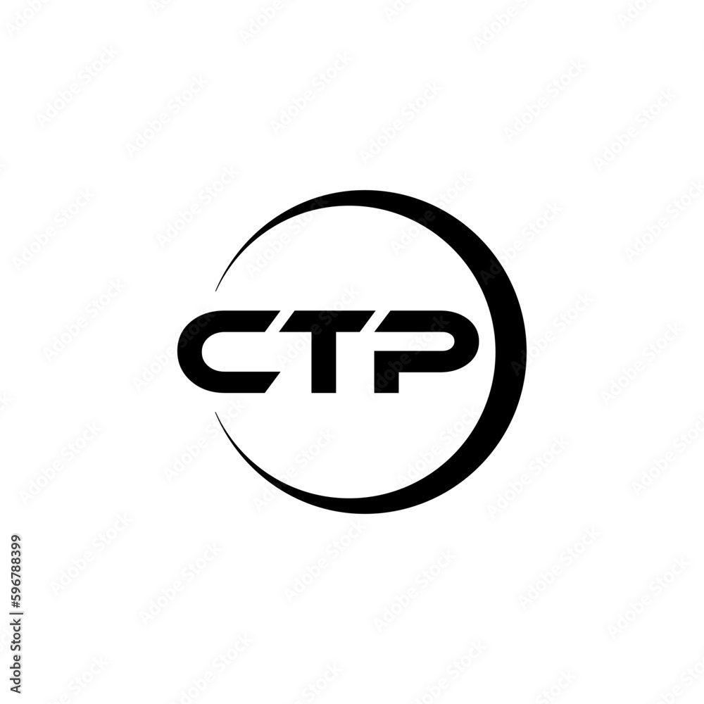 Vettoriale Stock CTP letter logo design with white background in ...