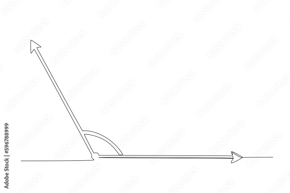 An obtuse angle. Angles one-line drawing Stock Vector | Adobe Stock