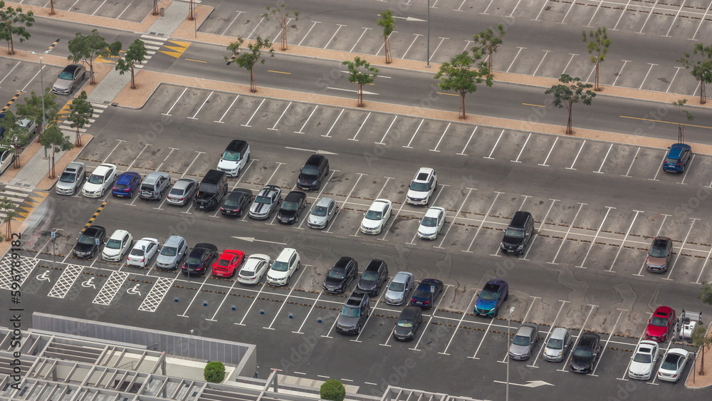 Crowded Mall Parking Lot