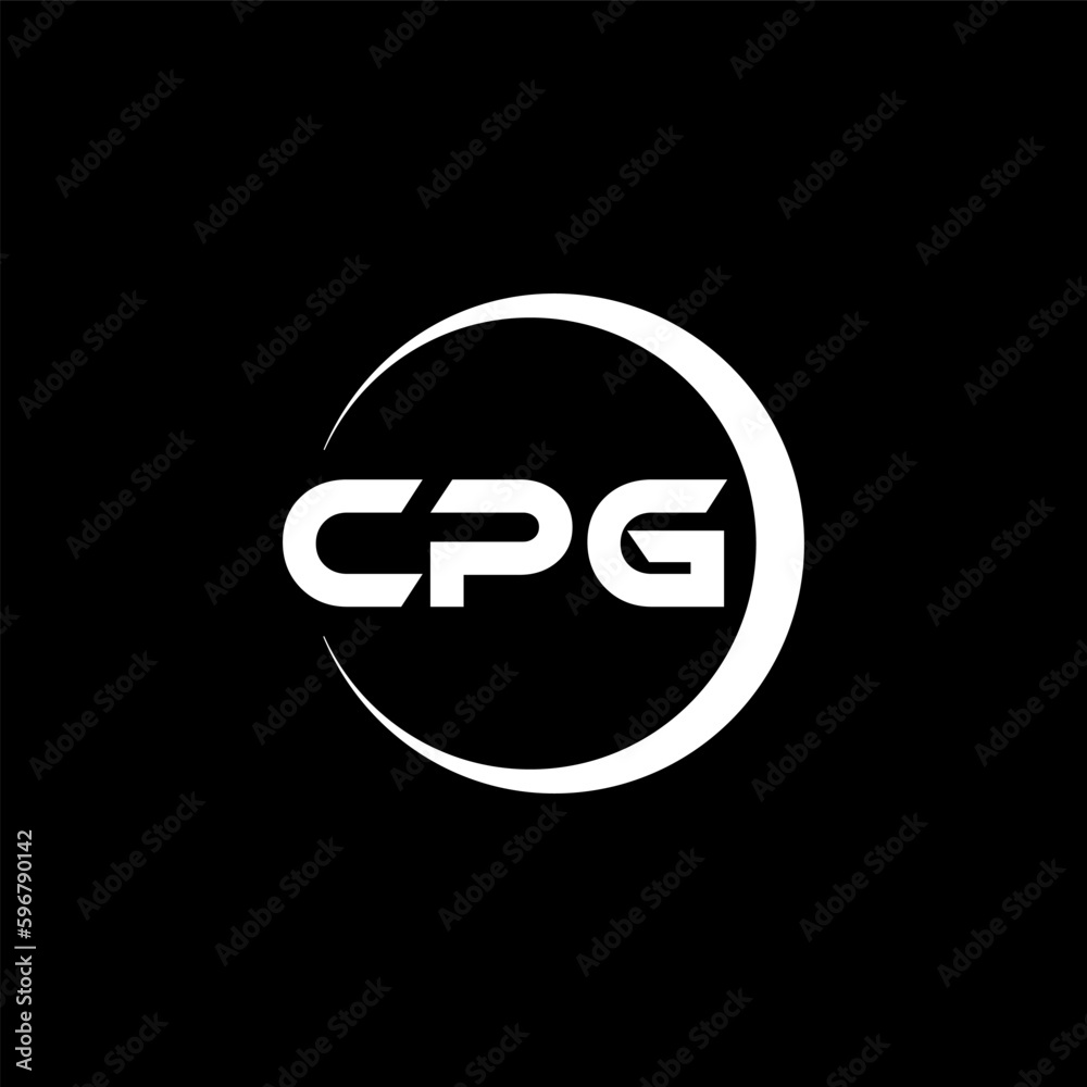 CPG letter logo design with black background in illustrator, cube logo ...