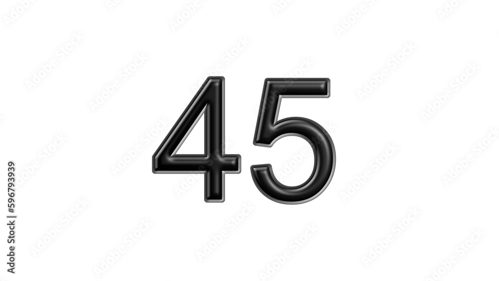 45 black lettering white background year number Stock Illustration ...