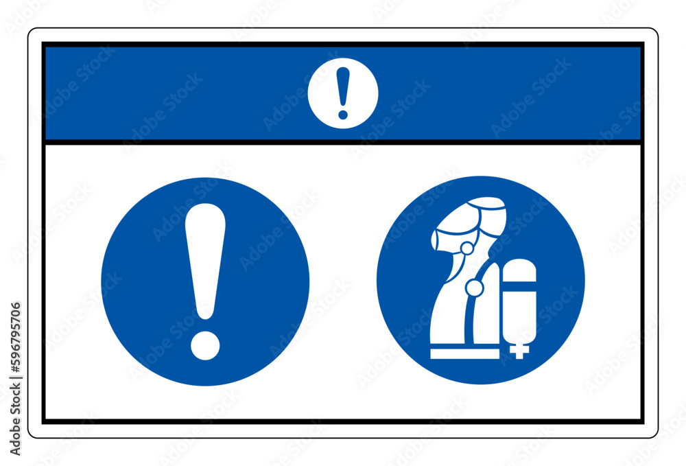 Notice Wear SCBA Symbol Sign, Vector Illustration, Isolate On White ...