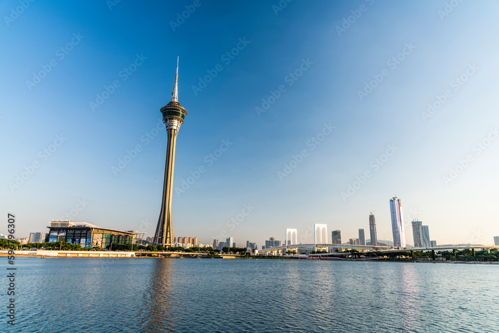 Macau- September 20, 2019: Beautiful night view of Macau Tower and Sai ...