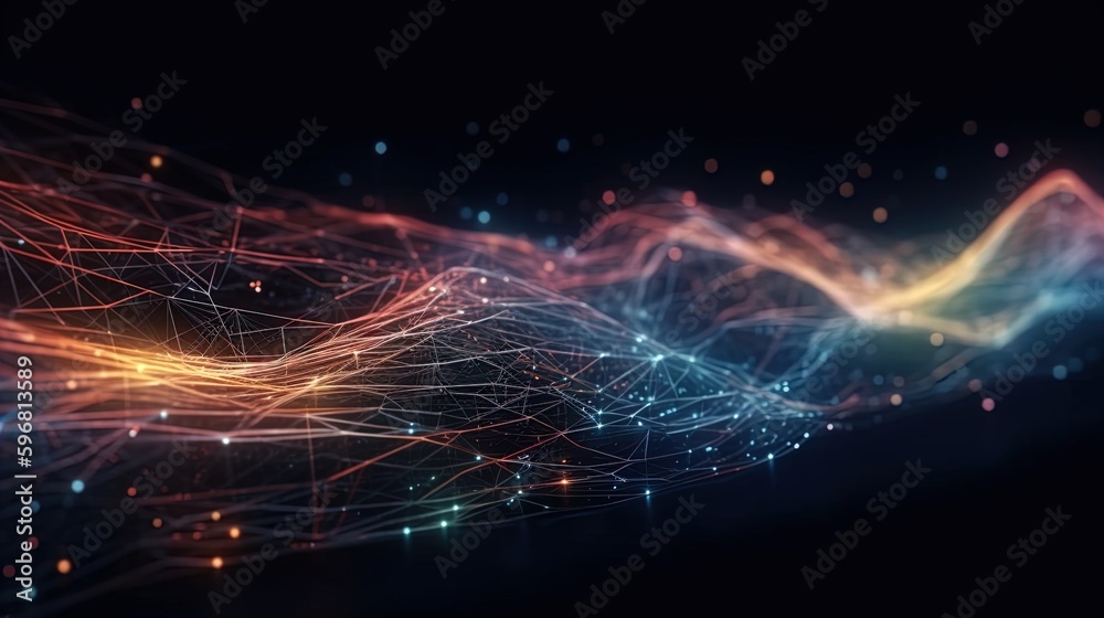 Futuristic Fiber Optic Network Connection Visualization in 8K created ...