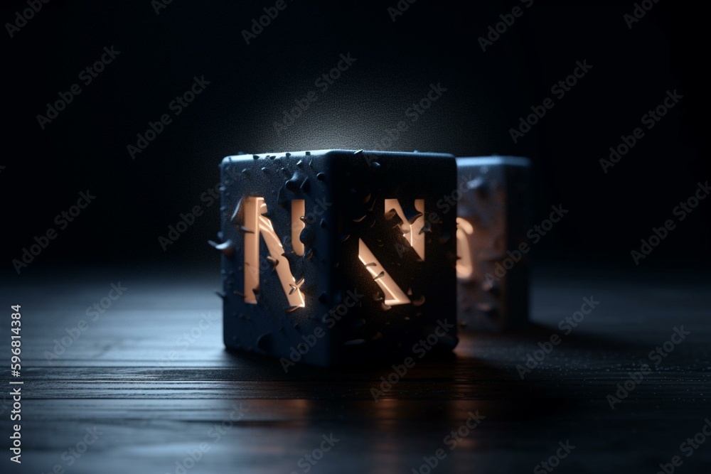 Block labelled with n to the power of n method. Generative AI Stock ...