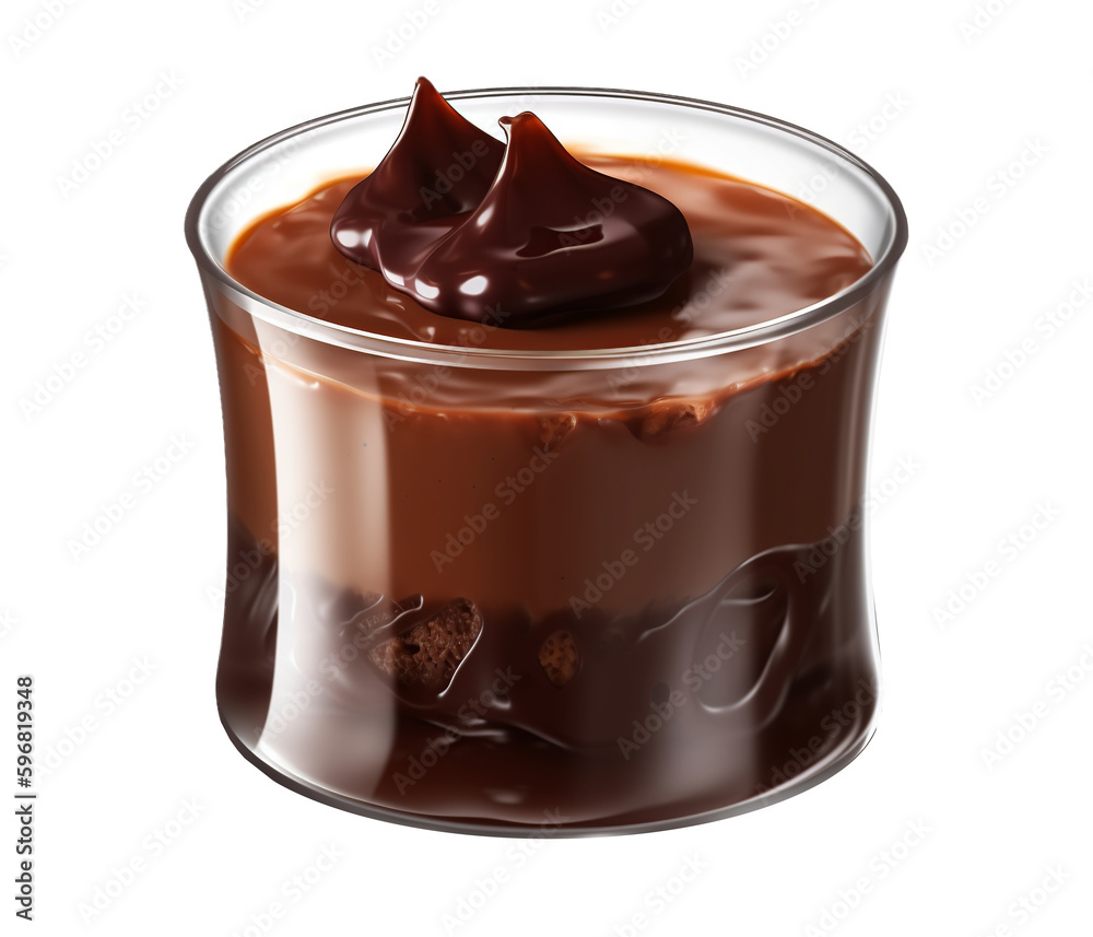 Chocolate pudding in transparent background. Generative AI. Stock ...