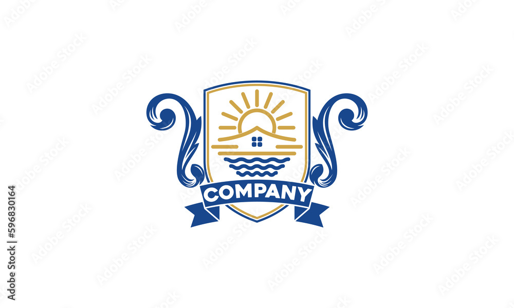 Lake Property Logo design. crest logo, Lake Logo design free vector ...