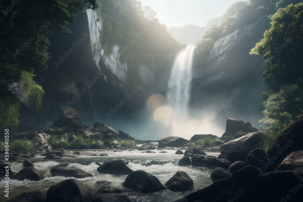 Experience the awe: highly-detailed waterfall & breathtaking nature ...