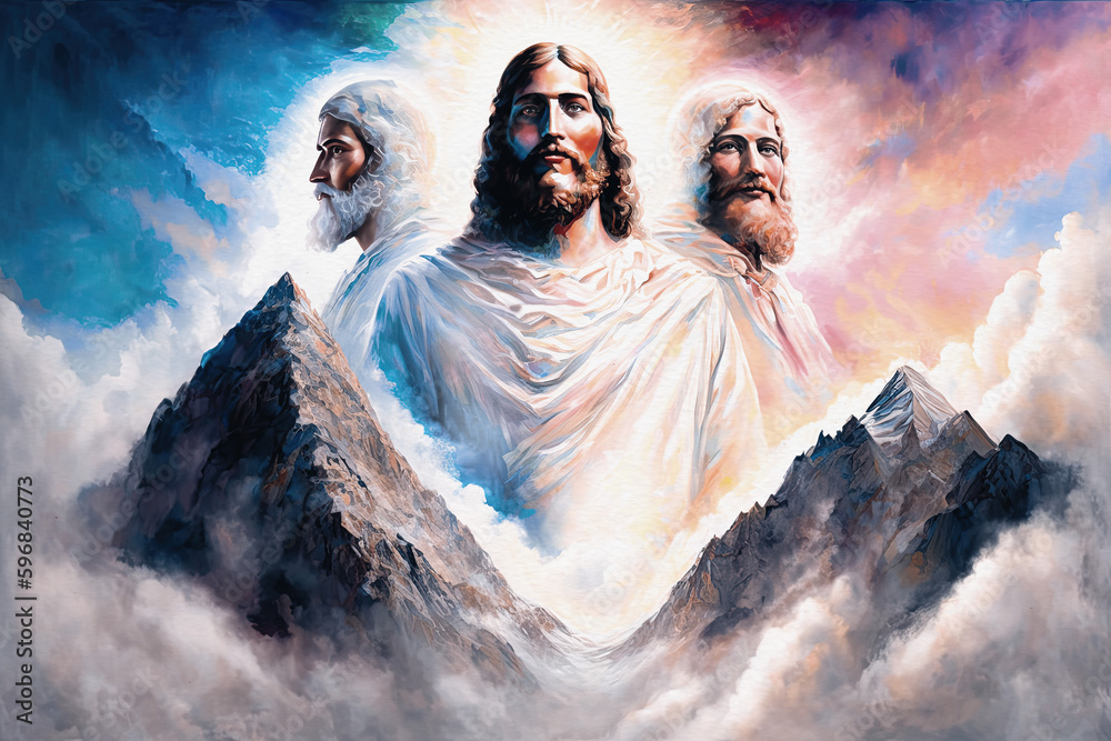 Transfiguration Of Jesus on the mountain, generative ai ilustração do ...