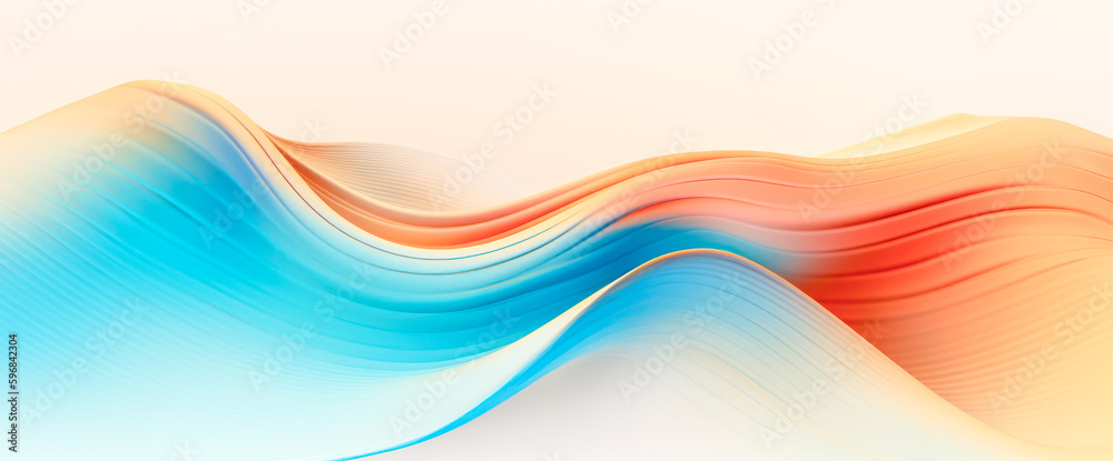 Welle Banner Pastell Akustik Illustration Grafik Generative AI Digital ...