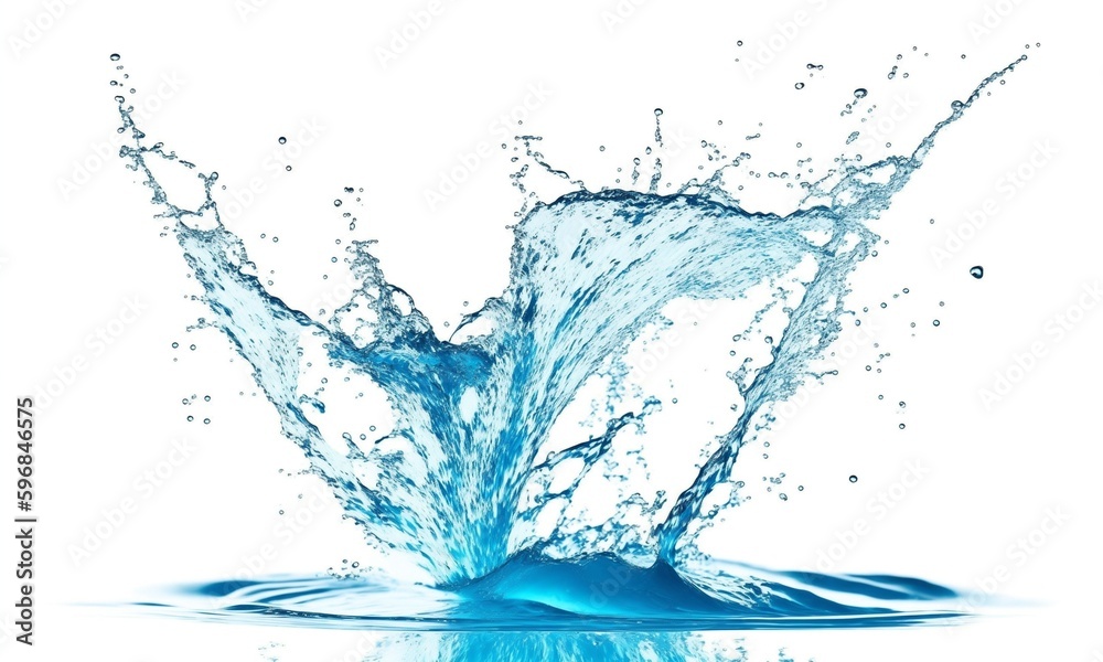 Water splash isolated on white transparent background (Generative AI ...