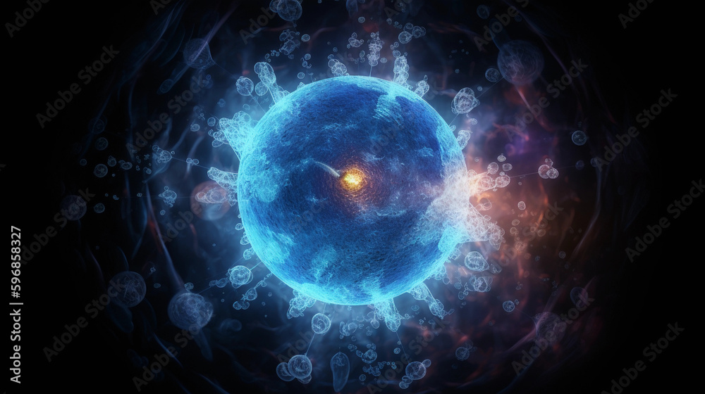 Beautiful 3d rendering of stem cell microscope. perfect background for ...