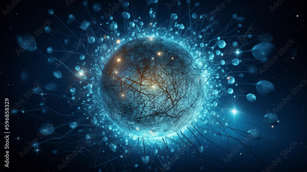 Beautiful 3d rendering of stem cell microscope. perfect background for ...