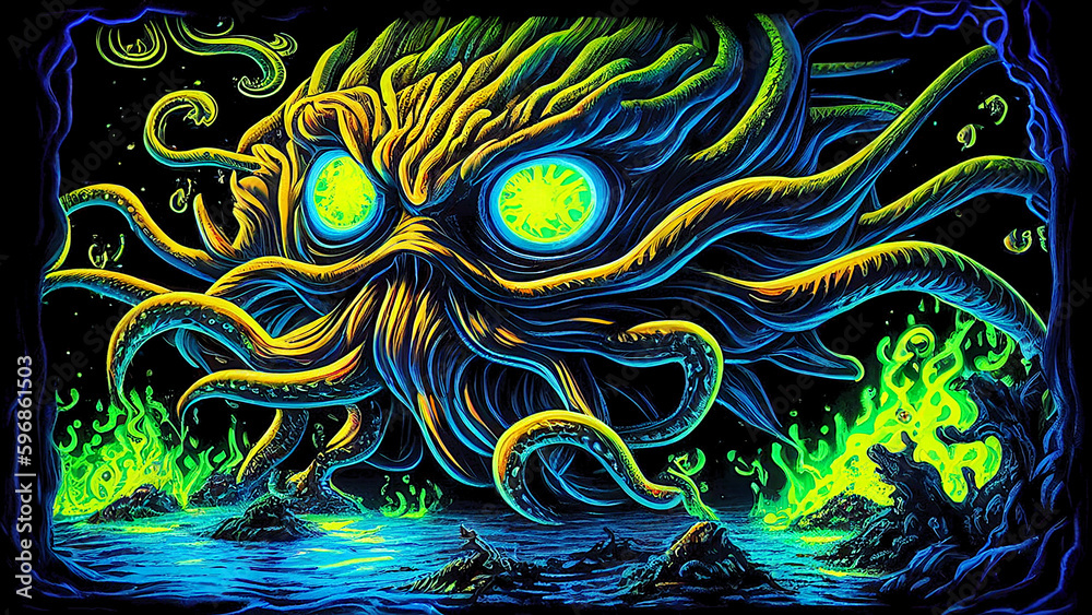 Chuthulu cthulhu sea monster nightmare elder god, Lovecraftian horror ...