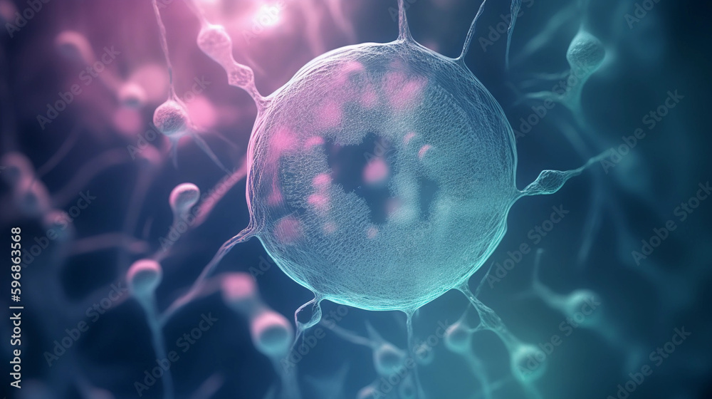 Beautiful 3d rendering of stem cell microscope. perfect background for ...