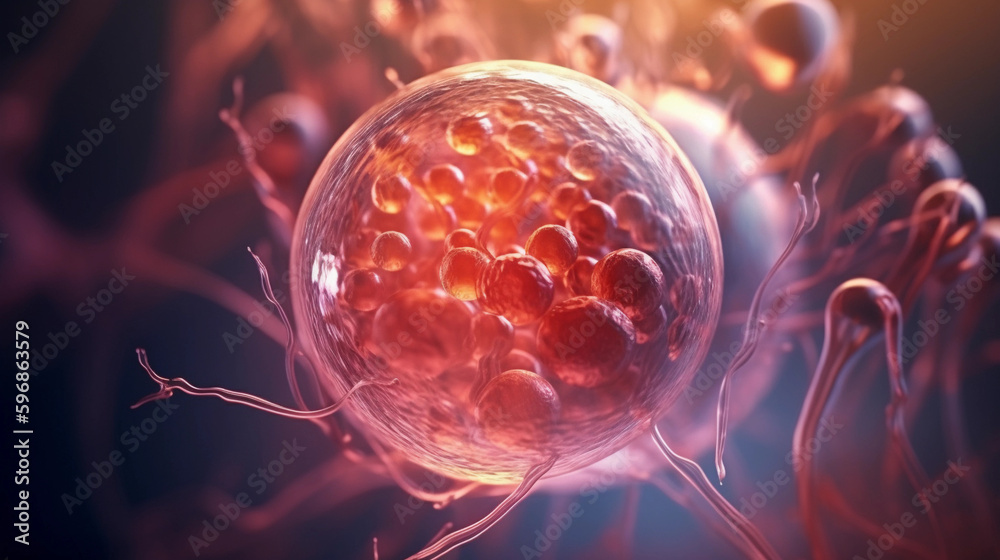 Beautiful 3d rendering of stem cell microscope. perfect background for ...
