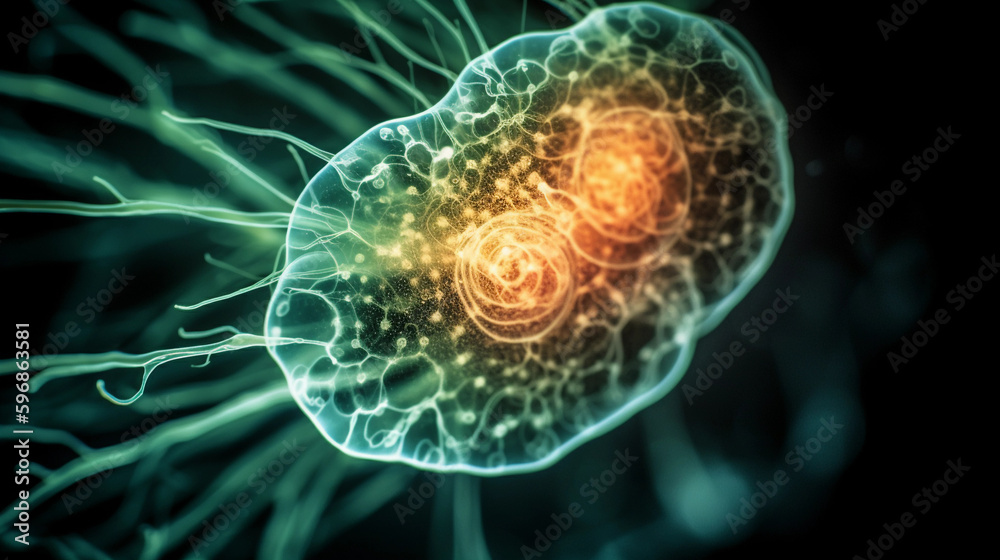 Beautiful 3d rendering of stem cell microscope. perfect background for ...