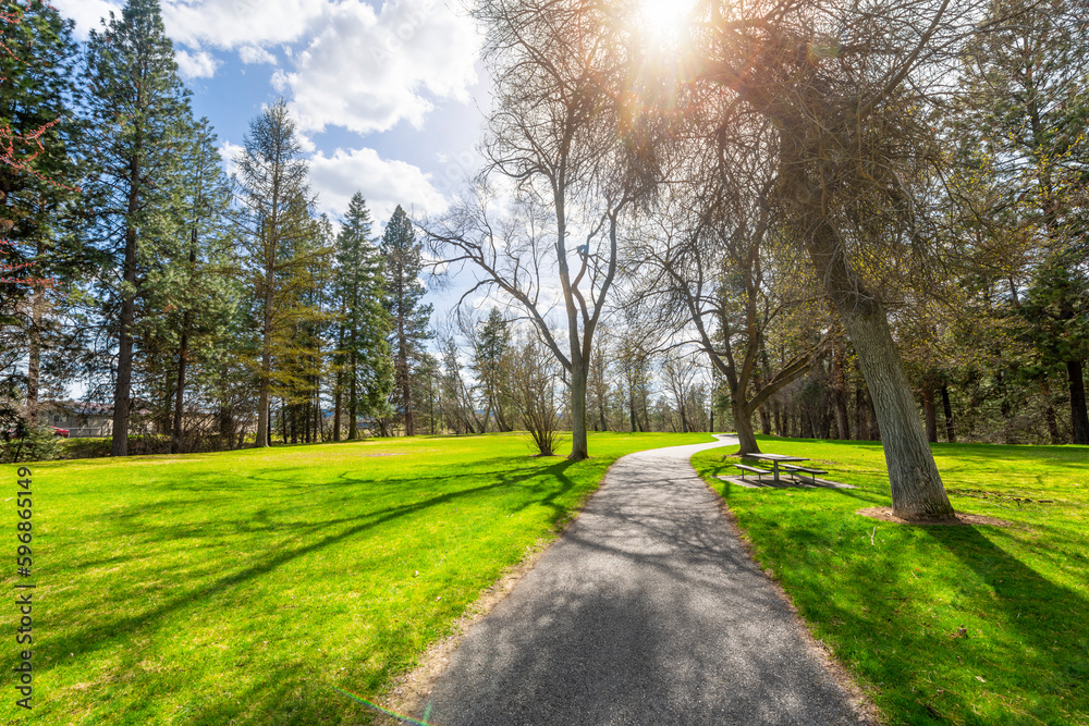 Paved walking trails through the grassy areas, beaches, gazebos and ...