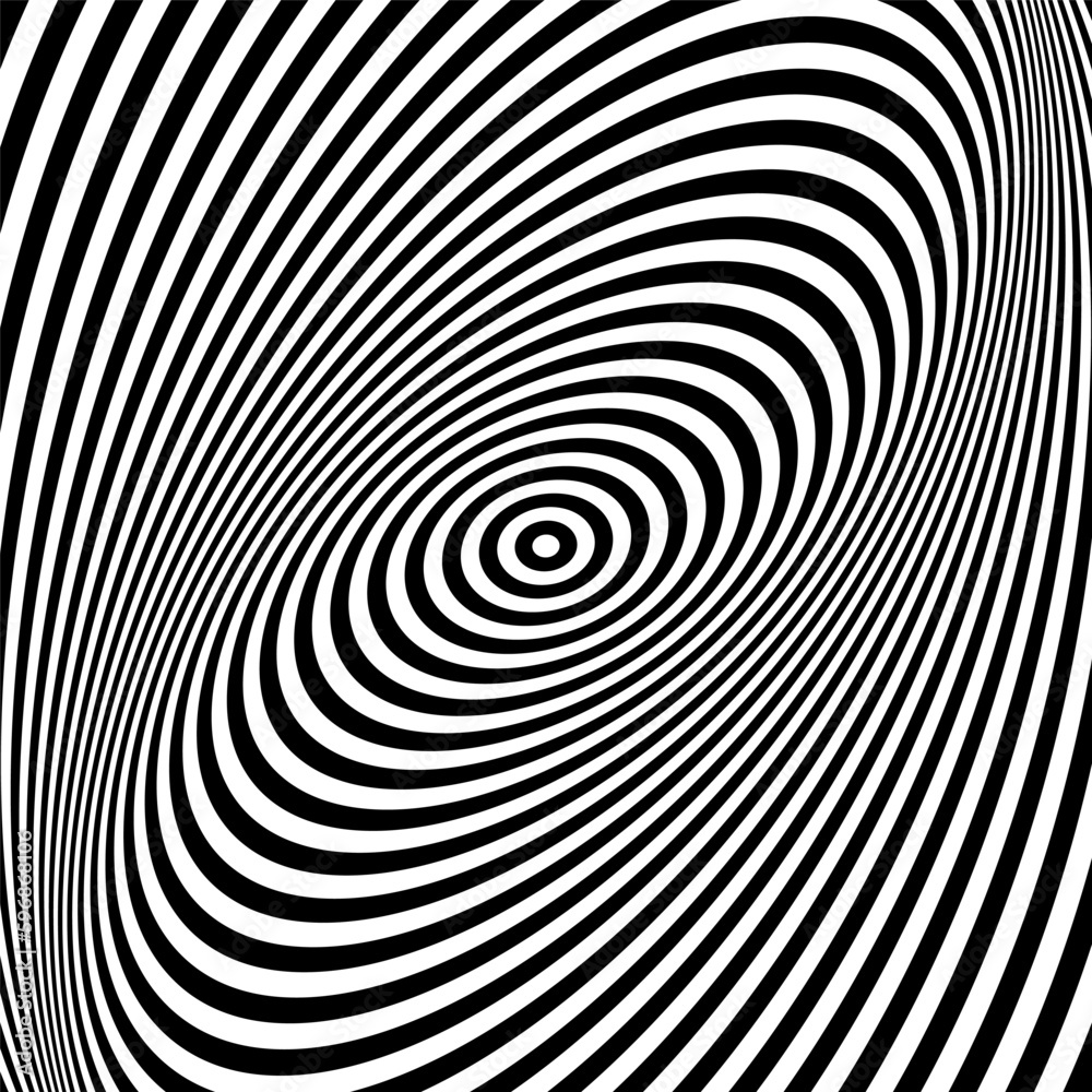 Twisting Whirl Motion and 3D Illusion in Abstract Op Art Striped Lines ...