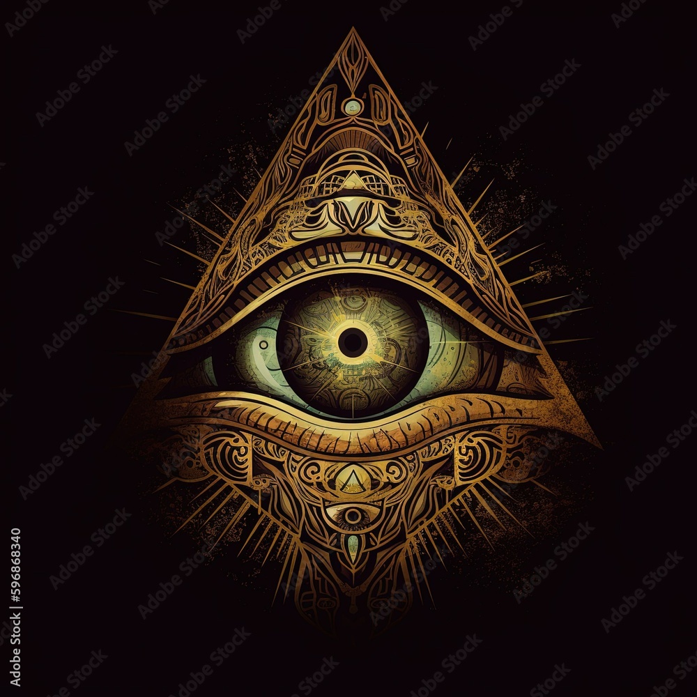 abstract illuminati eye created with Generative AI technology. Stock ...