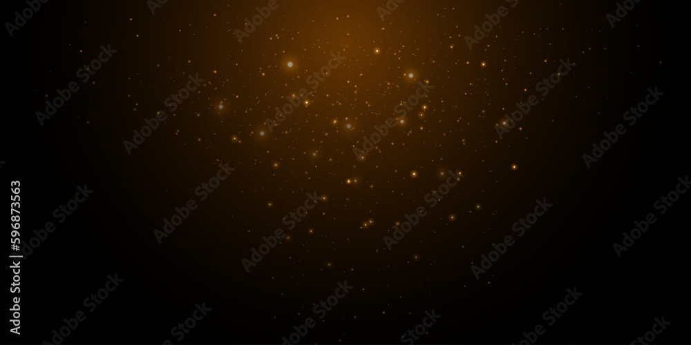Shiny particle effect. Vector sparkles on a black background. Christmas ...