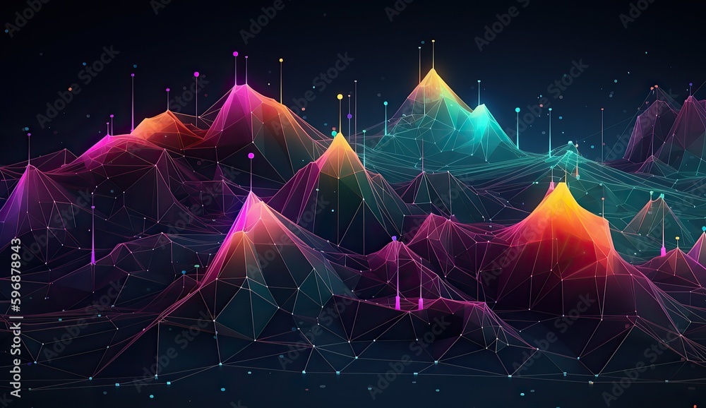 Internet network technology background with blue digital waves data ...