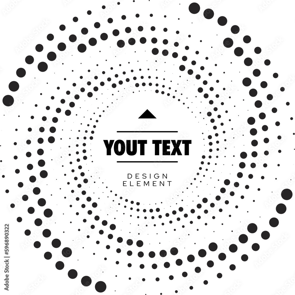 Halftone dotted circle logo emblem design elements. Half Moon. Round ...