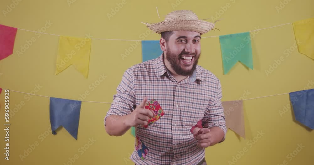 brazilian man dressed in festa junina clothes, festa de são joão ...
