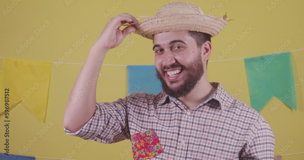 brazilian man dressed in festa junina clothes, festa de são joão ...