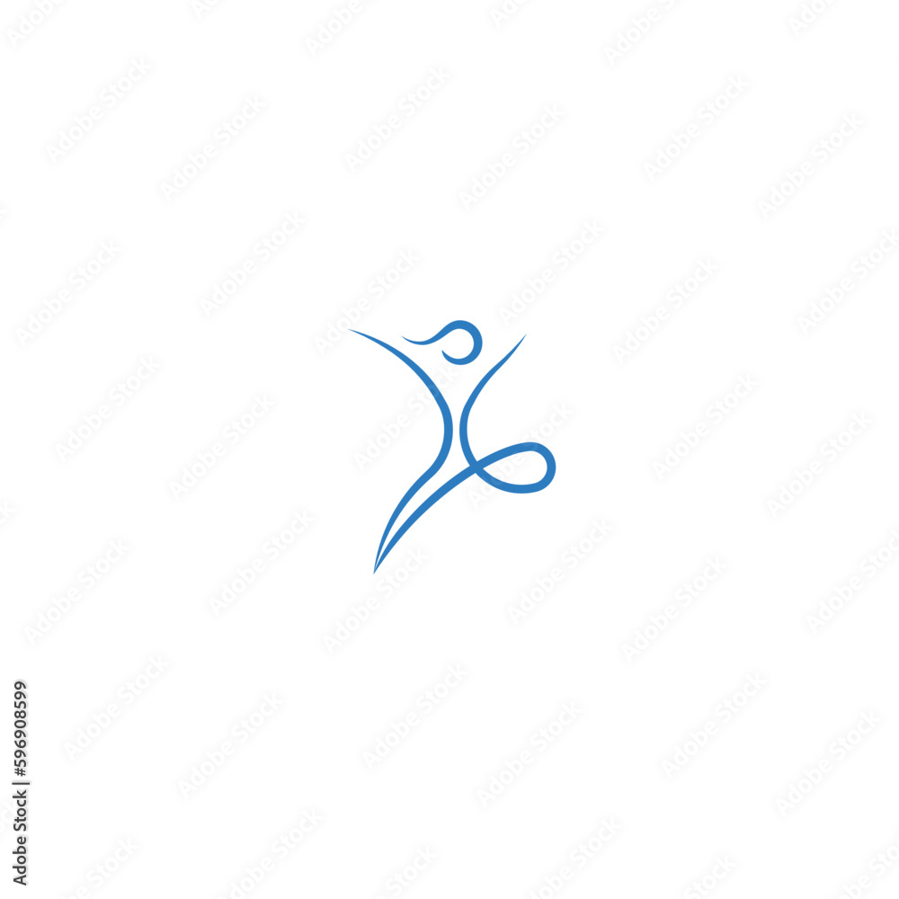 Simple line women world dance logo vector, illustration, symbol, icon ...