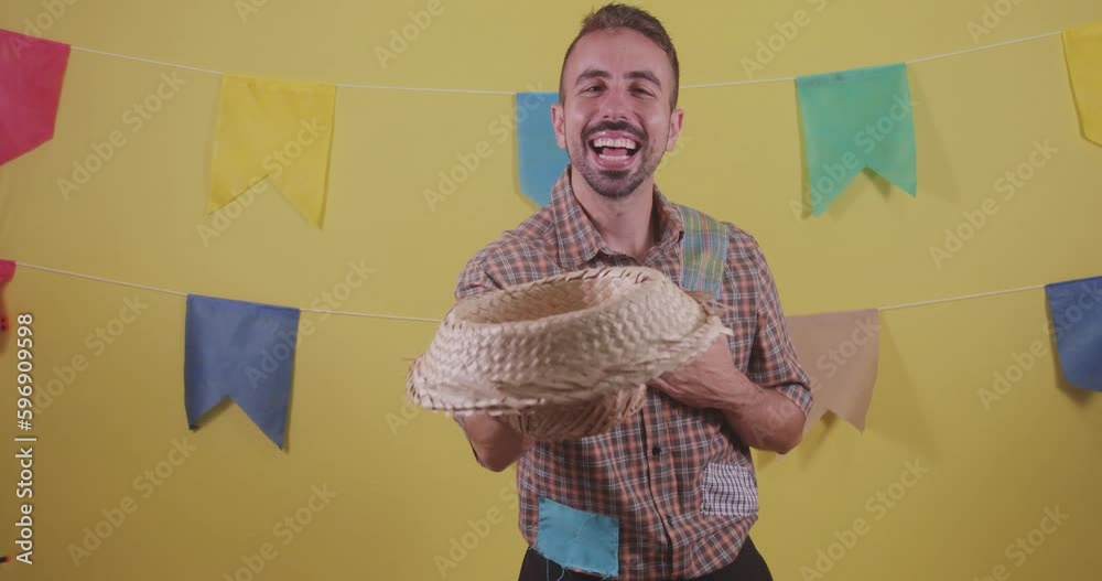 brazilian man dressed in festa junina clothes, festa de são joão ...