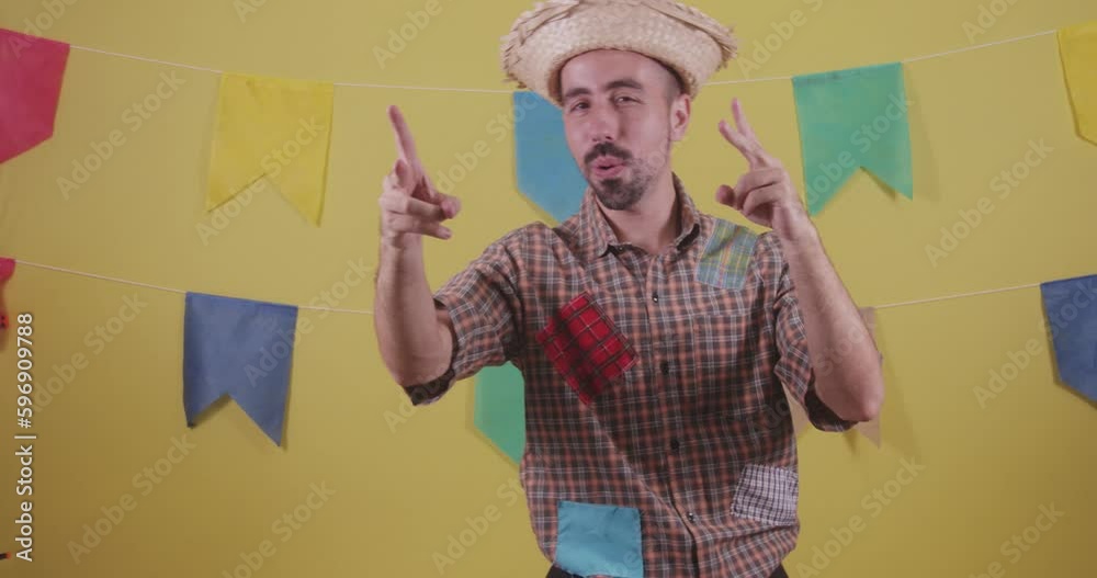 brazilian man dressed in festa junina clothes, festa de são joão ...