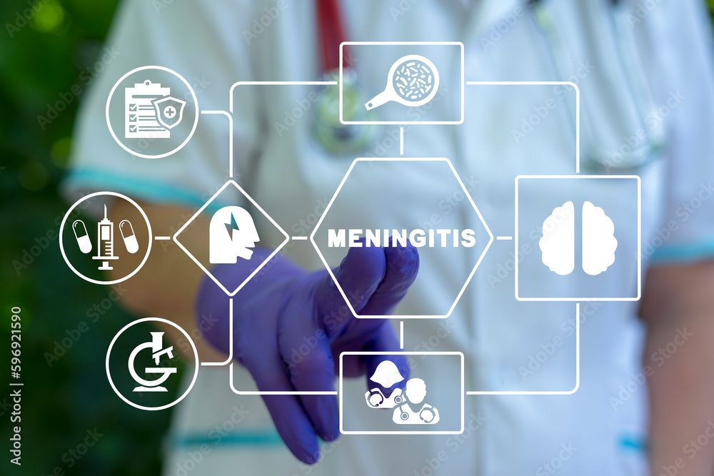 Fotografia do Stock: Doctor using virtual touchscreen presses text ...